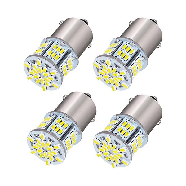 ・ホワイト  Gram・S25シングル LED ホワイト 4個高発光効率の3014LED素子54個搭載、360°全方位照射でき、DC 12-24V車用バルブ4個セット。・超高輝度＆省エネルギー1000LMの明るさ、超高輝度な6000Kホワイ...