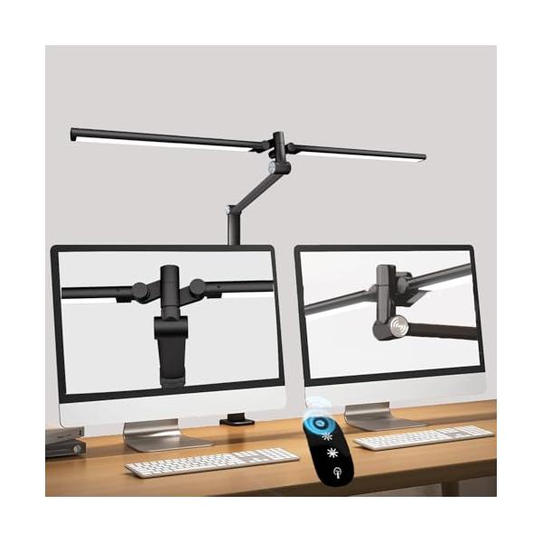 84CM 多軸付属リモコンブラック/88CM/BZ-LS80C・Style:84CM 多軸付属リモコン・??超広幅デュアルヘッドデザインこのデスクライトはデュアル光源デザインを採用しており、ライトバーの長さは84cm、高さ75cmで、224...