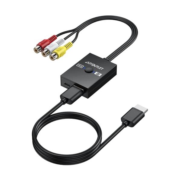 ブラック/HDMIケーブル付き/EFU195USJ・Size:HDMIケーブル付き・RCA to HDMIコンバーター:このRCA to HDMIアダプターは、アナログRCAコンポジット信号を入力してHDMI 1080P (60hz)/72...