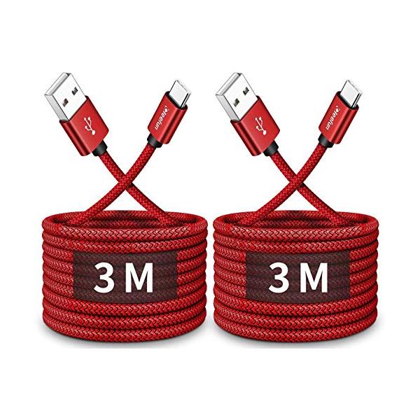 赤/3m/LF-CTA23MR・Size:3mColor:赤NumberOfItems:2・パッケージ個数:1・3m＆2本3m長さのusb cケーブルで、線長不足の心配不要！遠いところでも使用です。例えば、学校、自宅、職場、充電コンセントな...
