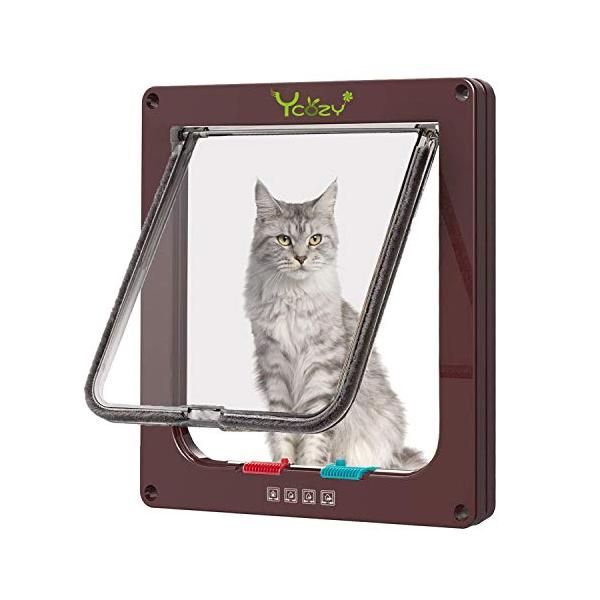 ブラウン/XL | 内寸22.5*20cm/-・Size:XL | 内寸22.5*20cmColor:ブラウン・パッケージ個数:1・??ご購入前のご注意: ※超薄型の猫扉は最大の取り付けの厚さ:2.0cmを勧めて、この厚さを超えると、通常モ...