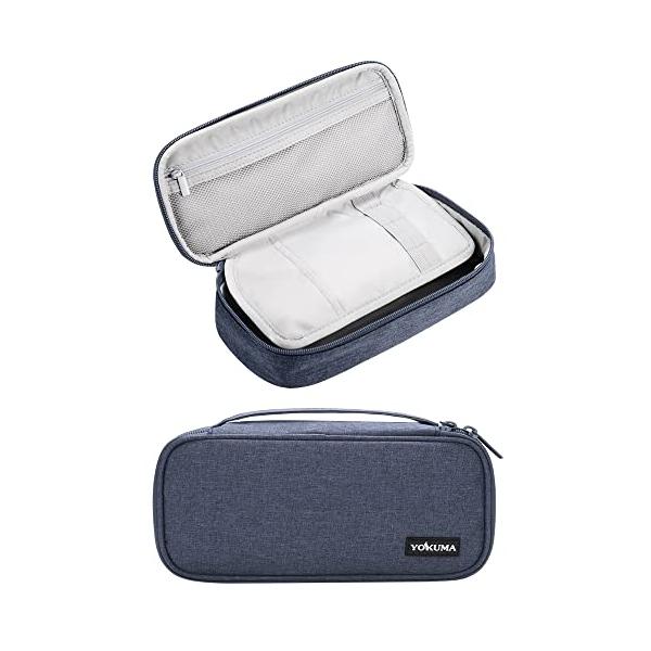 ブルー/-/handle-blue・Color:ブルー・階層型ストレージ上層(メッシュポケット1). 中間層(ペンホルダ4個). 最下層(大容量収納部).・大容量サイズ :22.8cmx8cmx9.5cm 文房具や事務用品のほとんどを収納で...