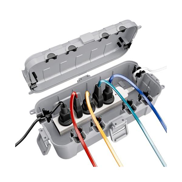 インダストリアルライトグレー/1 個/-・Color:ライトグレーSize:1 個・パッケージ個数:1・アップグレードされたIP54防水設計この新しい屋外用防水電気ボックスは、2つの取り外しなカバーを備えており、両方のケーブル入口に取り付け...