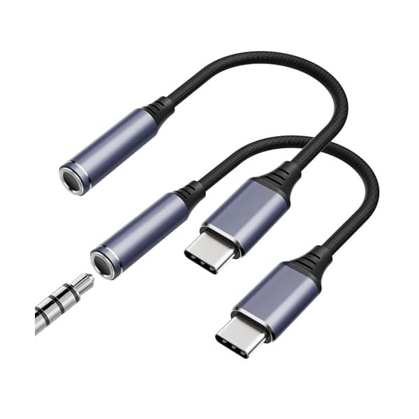 TypeC-3.5mm(4極/3極)-ケーブル式*2P/-/-・Color:TypeC-3.5mm(4極/3極)-ケーブル式*2P・「高音質を実現するDACチップ搭載」機種変えられてもイヤホンジャックがなくなっても、1本のアダプターで従来の...