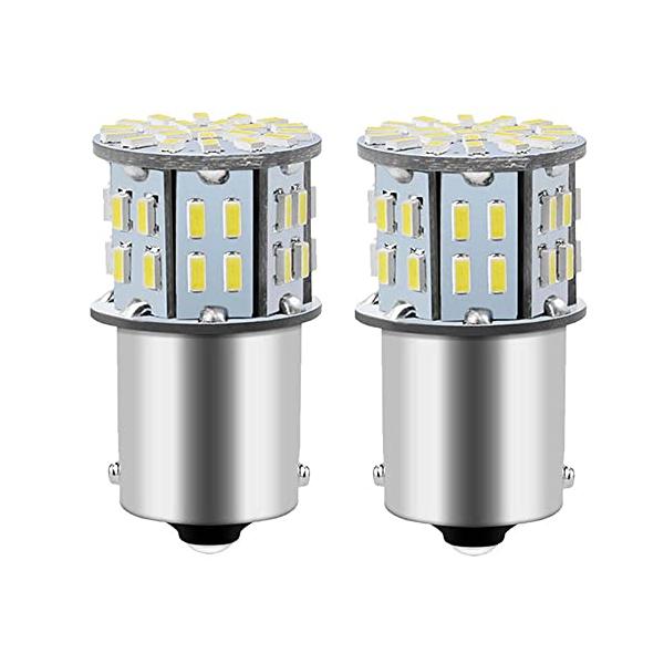 ホワイト/2個セット 12-24V 1156 P21W ピン角 180度/YB-29350・Size:2個セット 12-24V 1156 P21W ピン角 180度・12-24V 50連の高輝度LEDをまとめた高密度バルブ！3014 SMD...