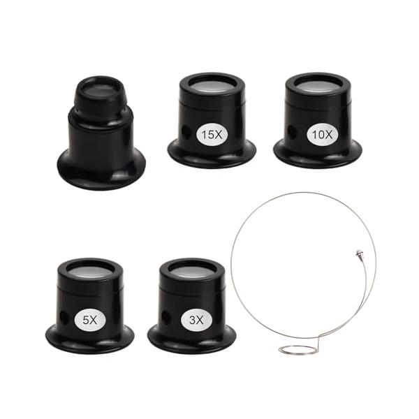 ブラック/One Size/301-19738-39JU-JP・商品内容: 拡大ワイヤー1本と、3X、5X、10X、15X、20Xを含む5つの異なるレンズを備えた5倍の時計拡大鏡が付属します。・高品質の素材：時計拡大鏡は、超軽量で耐久性のあ...