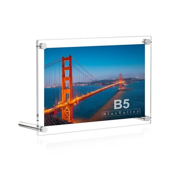 全透明透明/B5判 176x250mm/A1000・Size:B5判 176x250mm・適用サイズと特徴こちらのアクリルフォトフレームのサイズは211×285mmでございます。 B5判176x250mmサイズの写真対応できます。厚さ3mm...