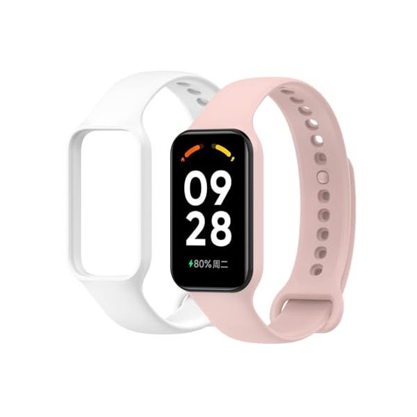 ホワイト/ピンク/小/-・Color:ホワイト/ピンク・サイズリストバンドの長さ約250mm。カラー ホワイト+ピンク・高品質の素材TPU。肌に優しく、通気性があり、軽量で耐久性も高い、運動や睡眠などの快適な体験を提供します。・防水&amp...