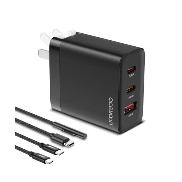 -/1.2M/-・Size:1.2M・65W 3ポート充電器最大出力65Wの PD 充電器 で、充電ポートはUSB-Cポート×2、USB-Aポート×1です。 すべてのポートが急速充電に対応し、サーフェス、パソコン、スマートフォン、タブレット...