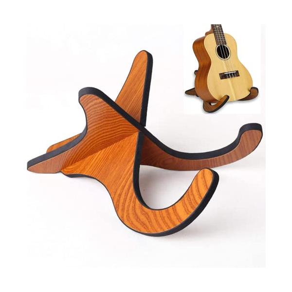 ブラウン/-/-・セット内容2枚の木製ウクレレスタンド。21/23/26インチのウクレレまたはミニバイオリンに適した。・エレガントな装飾エレガントな曲線を描くこのギタースタンドは、装飾性と機能性を兼ね備えています。 ギターを直立に保つという...