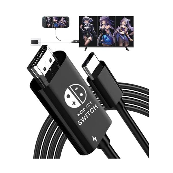 ブラック/-/Switch2 ドック・Color:ブラック・Switch2ミニドック＆HDMI ケーブル付きスイッチ2 ドックは一つHDMIケーブルと一つPDポート、および一つType-Cケーブルがあり、を含んで、コンパクトの多機能アダプタ...