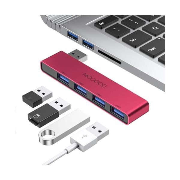 レッド/左揃え/-・Size:左揃えColor:レッド・パッケージ個数:1・USB拡張このUSBハブは、1つのUSBポートを4つのUSBデータポートに変換します。ノートブックPCのポートが少ない問題を解決し、HDD間でデータを共有する問題を...