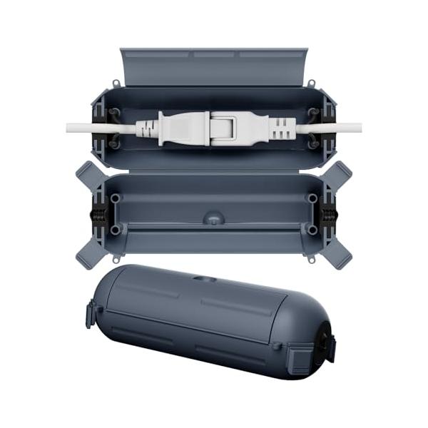 モダン灰/2個小型カバー/-・Size:2個小型カバーColor:灰・パッケージ個数:2・ミニサイズ: サイズは18×5.8×5.8センチメートルで、重さは100グラムです。 Φ1-10mmまでの幅広い電線、フラットケーブル、編組電線に使用...