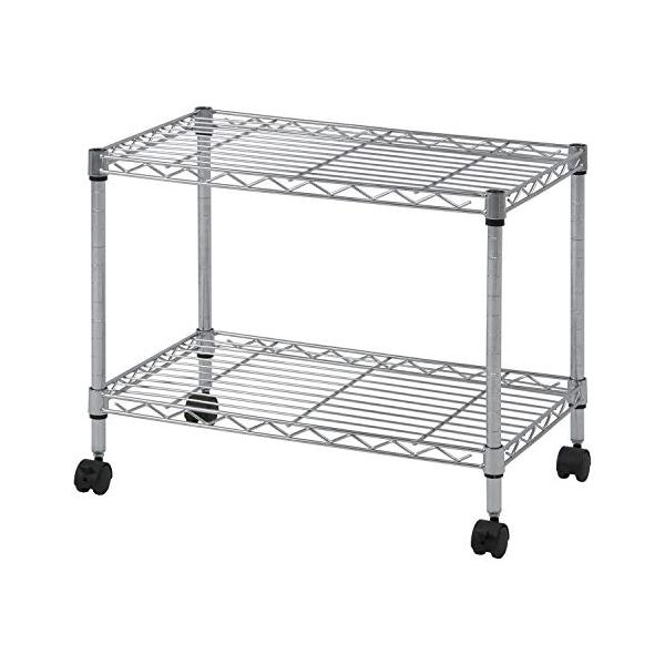 キャスター付き・クロム 幅60cm 91783・・Size:幅60cmPatternName:2段・サイズ:幅60×奥行35×高さ51cm・本体重量:3kg・耐荷重:30kg・天板耐荷重:16kg・棚板耐荷重:20kg