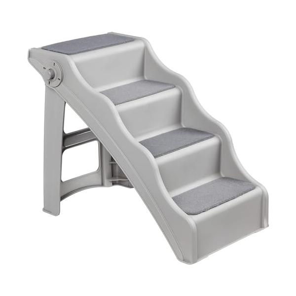 Foldableグレー/60.7 x 40.9 x 50.2 cm/12043-G・Color:グレー・パッケージ個数:1・犬や猫が家具や車に乗り降りするのを助ける折り畳み式ステップ・小型、身体が不自由、怪我をした、高齢のペットなどの昇降に...