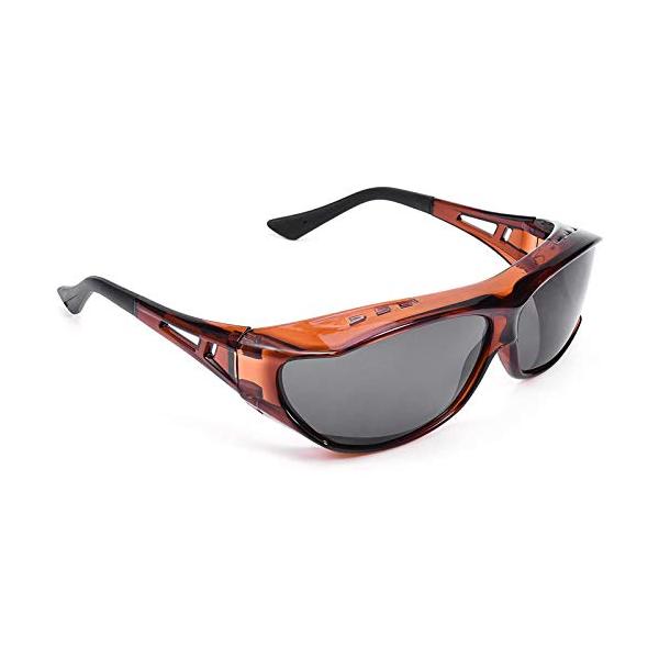 モダン・ダークブラウン 1個 ・・Color:ダークブラウン・偏光レンズ サングラス：高品質な偏光レンズを採用し、眩しさを効果的にカット、反射したギラつくも遮断でき、クリアな視界をキープする優れた偏光オーバーサングラスです。・UVカットサン...