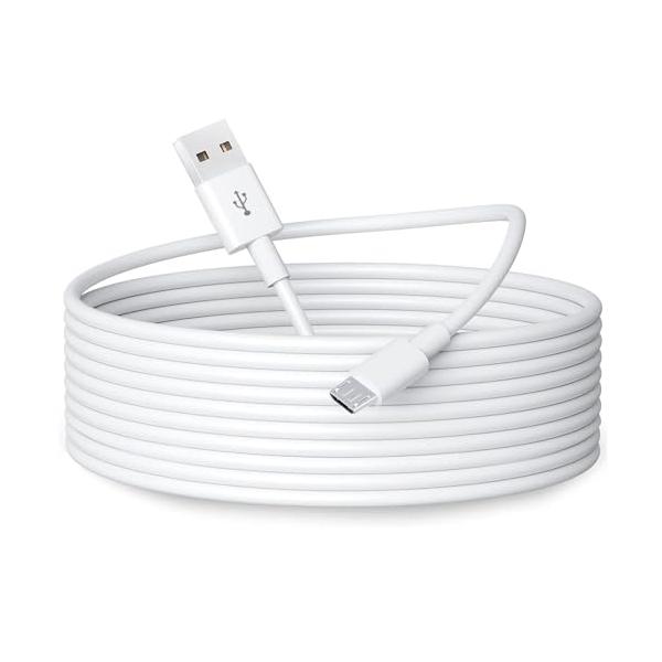 白/5M-白/5M Micro USB・Size:5M-白・電源充電とデータ転送用の USB A から Micro USB への延長ケーブル。コードの長さ: 5 メートル。電源出力: 5V 2.1A。・高品質で耐久性のある銅導体とプレミアム...