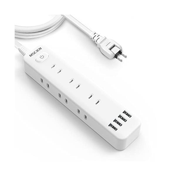 白い/3M/YP021K9R4U-3M・Size:3M・「1台13役・延長コード」9つAC差込口と4つUSB-Aポートがある電源タップです。延長コードがあって、便利です。延長コードの一部は製品本体内部に取り付けられるため、表示の製品線長には...