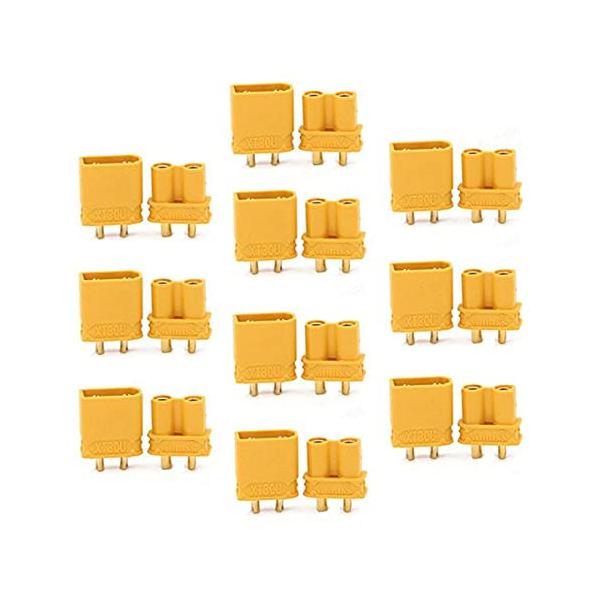 XT30U・Style:XT30U・10ペア高品質Amass雌雄XT30Uコネクタ・高温ナイロン素材XT-30・15 Amp（30A瞬時）電流ハンドリングBullet Connectors・安全：500V DC定格電圧、逆極性接続設計、CE...