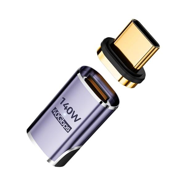 140W I字型1個入り(磁気)-/-/140W/40Gbps/8K 60Hz 磁気・?アップグレード140W：USB Cマグネットアダプターは5V/3A-28V/5A、最大140WのUSB電力供給を実現でき、お使いのデバイスに最速の充電を...