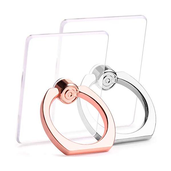 1個ローズゴールド+1個シルバー/-/-・Color:1個ローズゴールド+1個シルバー・??注意：背中の透明い保護膜を剥がす、透明なリングを取ります。接着力が非常に強いため、透明い保護膜を剥がれにくいので、辛抱強く剥がしてください。フィルム...