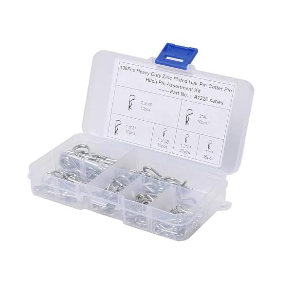 パッケージの内容100個入り。・6サイズ2.5 x 45 mm (10pcs)、2 x 40 mm (10pcs)、1.8 x 37 mm (10pcs)、1.5 x 28 mm (15pcs)、1.2 x 2.1 mm (20pcs)、1...