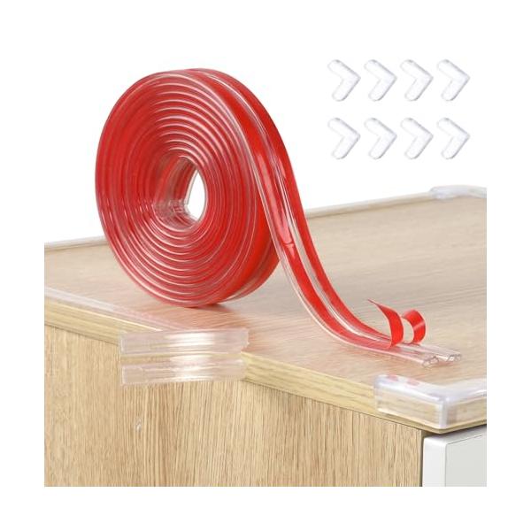 透明/3M/JXD-Corner Guards-3M+8LPS-PVC・赤ちゃんを守ろう! 自宅での赤ちゃんの不慮の事故、怖いですよね！AiQInuのコーナーガードは、鋭い家具やテーブルの角から、痛みを伴うこぶ、けが、あざから愛する赤ちゃん...