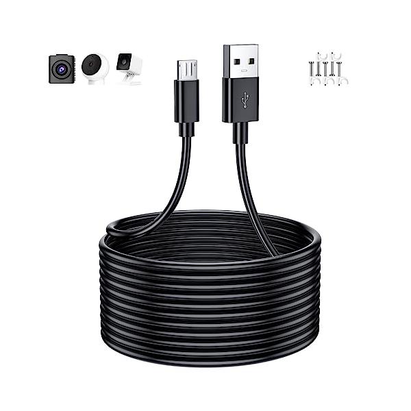 ブラック/3M/MC58725614・Color:ブラックSize:3M・パッケージ個数:1・パッケージ内容：USB A to Micro usb 電源ケーブル*1本 黒 (3M） ケーブルステップル配線固定用*5個。(本製品は防犯カメラに...