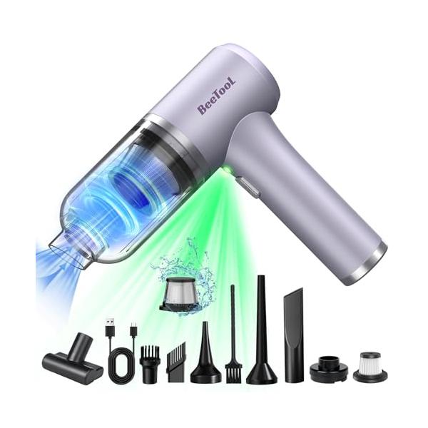 スモークパープル/Small/ZX-109・Color:スモークパープル・????業界初！ダストセンサーライト搭載！光らせて、見逃さない！BeeToolの「ZX-109」ハンディクリーナーは市場の従来型と比べて、人間の目には最も比視感度に近...