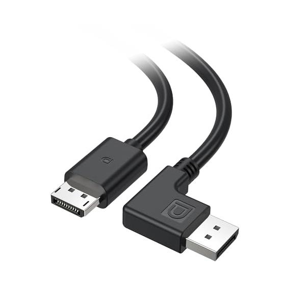 ブラック/6 Feet/102046-BLK-6・狭いスペースに対応する直角設計この直角DisplayPort 1.4ケーブルは、省スペースソリューションを提供し、モニターや壁掛けディスプレイの後ろの狭いスペースに最適です。 90度DPコネ...