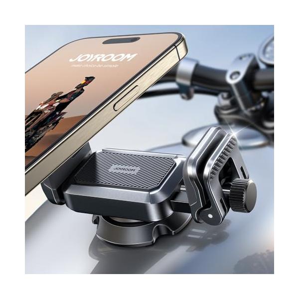 ブラック/-/-・Color:ブラック・??JOYROOM 新登場先進的マグネット式バイクスマホホルダーは、頑丈なシリコンパッドとクランプアームが付属しており、山越え走行でもスマホを衝撃から守り、安全に保ちます。二重のロックがスマホをしっか...