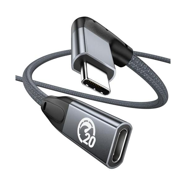 グレー/0.5M/CM-CF-RI-1.6FT・Size:0.5MColor:グレー・パッケージ個数:1・新型直角USB-C延長線??革新的な90度L設計で、日常使用の圧力を減らすことでプラグを保護し、ケーブルの寿命を延長する。・USB-C...