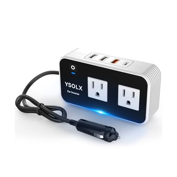 ホワイト/-/MT-PC200・Color:ホワイト・インバーター車 コンセントは12V DCを100V ACに変換することができます。それには2つのACジャックと4つのUSBポートが搭載されており、電気トーチ、スマホ、ノートブック、テーブ...