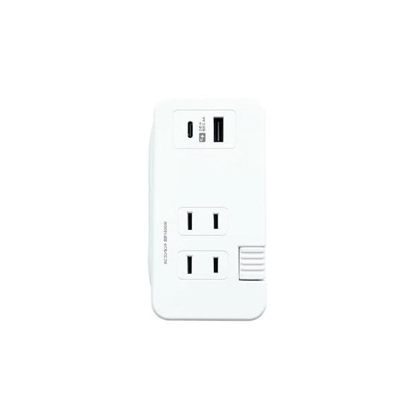 コードタイプホワイト/1USB-C(15W)/1USB-A(12W)/3コンセント/-・Size:1USB-C(15W)/1USB-A(12W)/3コンセント・パッケージ個数:1・ケーブルが本体に収納できるコンパクト電源タップ！国内/海外ど...