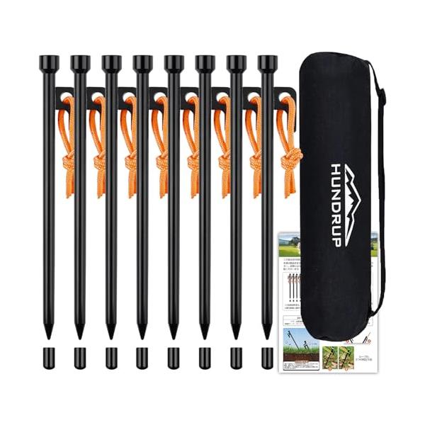 28CM*8本ブラック/-/DATOUDD・Style:28CM*8本・?材質:高炭素鋼　仕様:長さ28cm8本 サイズ:直径9mm　重さ:28cm (約)150g/本・?丈夫な材質:高炭素鋼製のテントペグが8本付き、頑丈で折れにくい。砂利...