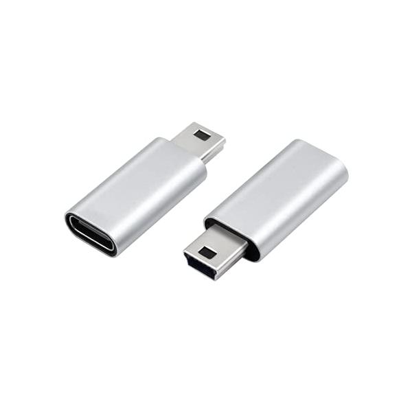 ・シルバー  DUK-00649・・Color:シルバー・高速USB C Mini USBアダプターは、データ同期をサポートするだけでなく、Mini USBアダプターは最大480Mbpsの速度で高速データ転送がです。 Mini USBデバイ...