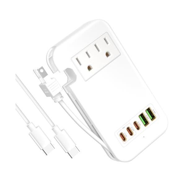 ３つUSB-Cポート＋２つUSB-Aポート・ホワイト-/-/ZZ-PS-0002・Style:３つUSB-Cポート＋２つUSB-Aポート・ホワイト・１台７役な電源タップ・単USB-CポートでPD65W急速充電を実現今回の type-c電源タ...