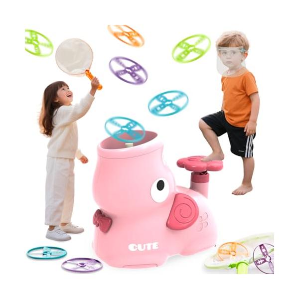 ピンク/-/-・Color:ピンク・遊び方簡単パッケージ内容: 象のフライングランチャー 1 台、フライングディスク 16枚、キャッチングネット 2 個、保護マスク 1 個。電池不要で簡単に遊べます。子どもたちは象のランチャーを踏むだけで、...