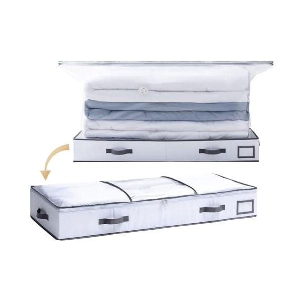 赤/XL/-・Size:XL・大容量：収納ボックス(1枚)：105 43 15 cm 圧縮袋(1枚)：130 75 40 cm。収納目安：掛け布団を3枚くらい、衣類を12枚くらい、ぬいぐるみを10個くらい収納できます。圧縮袋と収納ケースが一...