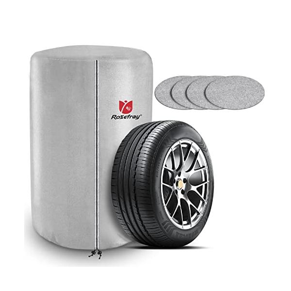 ・シルバー M（73×110cm） Rose-tirefelt-sil-M-fra・・Size:M（73×110cm）Color:シルバー・フェルトパッド4枚付直径58cmのフェルトパッドが４枚付いています。タイヤを重ねた収納の場合、タイヤ...