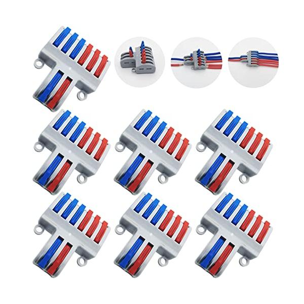 -/-/TM746・★仕様：SPL-62マルチレベル配線コネクタ（2入力6出力）、定格電圧：250V、定格電流：32A。パッケージ：7個・★安全・耐久性：電気コネクタシェルは、耐老化性、耐高温性、耐圧性の難燃性素材を使用しています。コネクタ...