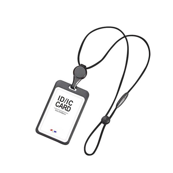 ブラック/縦/-・Color:ブラックSize:縦・デュアルカード収納クレジットカード、公共交通機関カード、ビジネスカード、またはコーヒーポイントカードを収納できる追加のカードストレージを備えた、完璧なカード入れです。・30gの軽量設計首か...