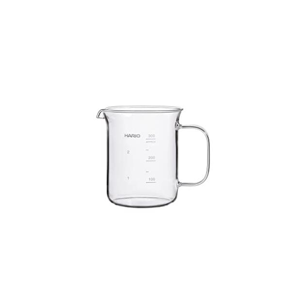 取っ手有り透明/300mL/Beaker Server・パッケージ個数:1・コーヒーサーバー 理化学で使用されているビーカーをコーヒーサーバーとしました。口径は89mmでV60ドリッパーをそのまま乗せて使用なサイズです。・安定感のある幅広ハ...