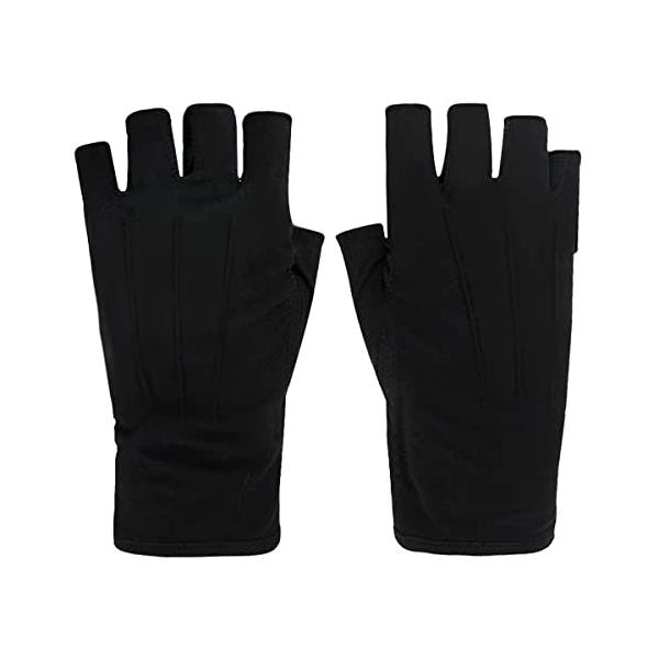 ブラック メンズ/S/-・Color:ブラック メンズ・材質：綿、ポリエステル　サイズ：全長 20cm中指4cm　手ひらの周囲19cm・無地なカラー、シンプルなデザイン、レディースでもメンズでもお使いいただける夏用UVカット手袋です。日焼け...