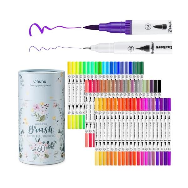 JPセット白軸/-/-・Color:白軸・?＜楽しく使える60色の水彩ペンセット＞：乾燥が早く、手が汚れません。発色が鮮やかでインキの量が多く、芸術的な方、DIY好きな方必見の、新発想アイテムです。ペン先がつぶれにくく、長く使えるツインマー...