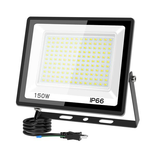 昼光色/150W 1個/LF106W・Size:150W 1個Color:昼光色・2024最新版投光器：「極薄型2cm LED投光器」 チップ：24枚SMD チップを採用、広角照射：120°、光束：5000ルーメン(500W相当) 、色温度...