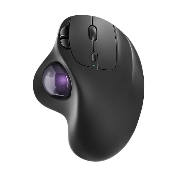 ワイヤレス紫色/-/M501・Color:紫色Style:ワイヤレス・手首にやさしく、自然なフィット感を追求したエルゴノミクス設計 手首や腕に負担をかけず、親指でカーソルを操作できるトラックボールマウス。長時間の使用でも疲れにくく、快適さを...