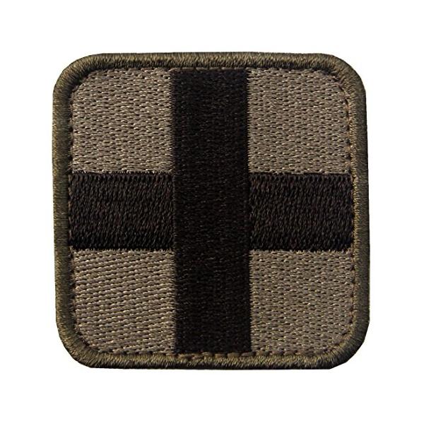 刺繍・茶とベージュ  P16-121-c-M・・Color:茶とベージュ・裏面はタクティカルハットやタクティカルギアに付けられるベルクロ対応のマジックテープになっています。もう片面のマジックテープも無料でついてきます。・サイズ：5*5 セン...
