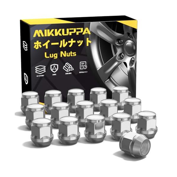 シルバー/16個/-・Size:16個Color:シルバー・商品仕様：クロームメッキナット、ネジサイズ：M12×1.5、二面幅：3/4(19 mm)、全長：約25 mm、60°テーパ一座・適用車種： 16個のナットはホンダ・トヨタ・マツダ・...