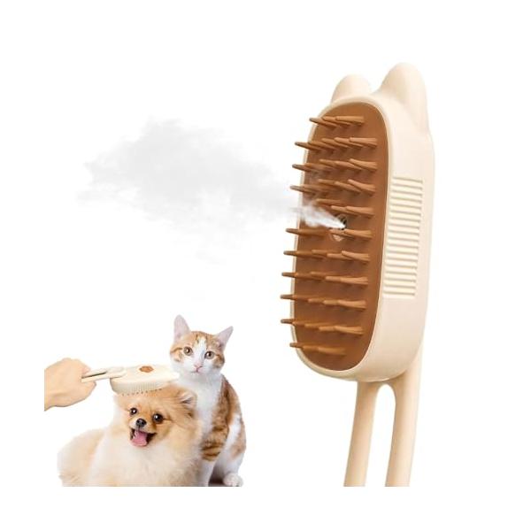 ベージュ/-/-・Color:ベージュ・????2025年改良版・スチーム猫ブラシブラッシングが苦手な猫ちゃんにもぴったりな、最新型スチームブラシ。柔らかく肌に優しいシリコン素材を使用し、嫌がらずにお手入れができます。手にしっかりフィットす...